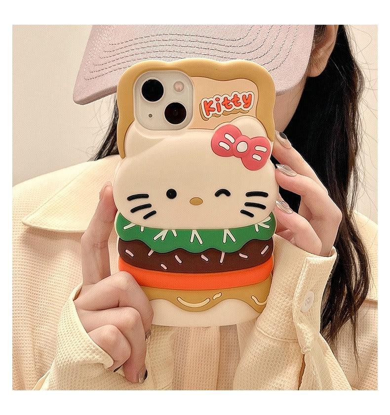 Hello Kitty, Kuromi Hamburger and French Fries Phone Case – In Kawaii Shop
