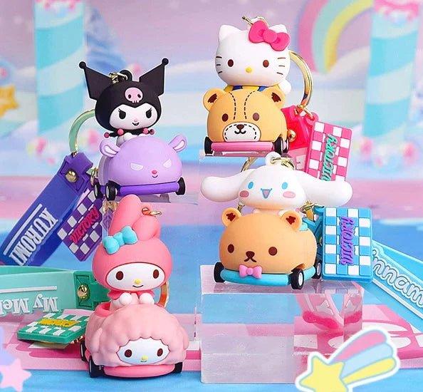 Sanrio on Race Car with Rolling Wheel Keychain – In Kawaii Shop
